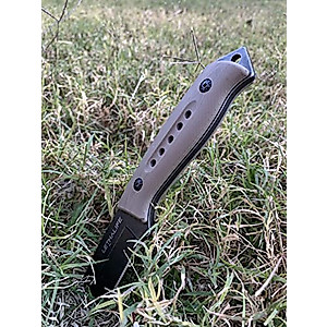 LETHALIFE Tactical Fixed Blade Hunting Knife - Full Tang, Coyote Brown