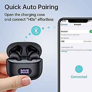 CAPOXO Wireless Earbuds Bluetooth Headphones 40Hrs Playback IPX7 Waterproof Sports Earphones with Wireless Charging Case & LED Power Display TWS Stereo Headset Microphone for iOS Android Laptop Black