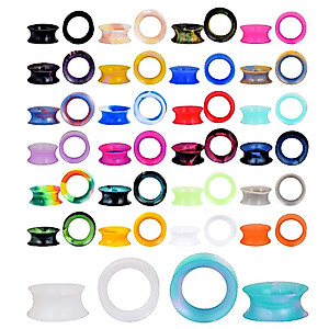 Stuppendux 26Pairs Soft Silicone Tunnels Ear Gauges Tunnels Plugs Stretchers Expander Mix Set for Women Men 00g 10mm