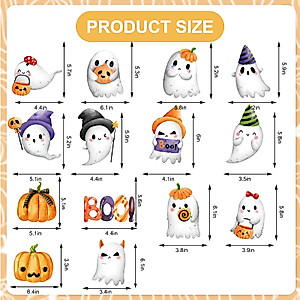 JarThenaAMCS 28Pcs Halloween Boo Hanging Swirl Decorations Ghost Pumpkin Hanging Streamers with Cutouts Cardboard Ornament Ceiling Spirals for Home Party Decor