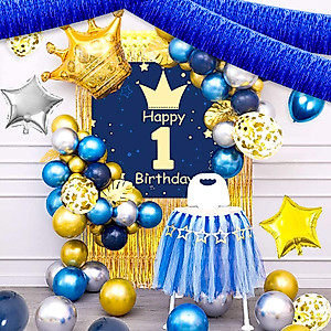 10 Pack 10 Feet Blue Foil Fringe Garland Metallic Tassle Banner Wall Hanging Tinsel Streamers Backdrop for Parade Floats, Bachelorette, Wedding, Birthday, Halloween, Christmas Party Decorations