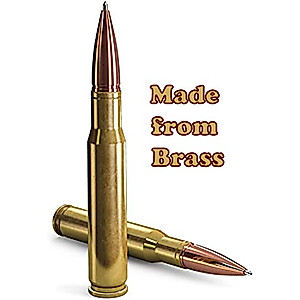Caliber Gourmet Bullet Twist Pen, 50 Caliber Brass Bullet Design, Twist Open, in Gold, Perfect for Hunters, Military, Outdoorsman, Father's Day Gift
