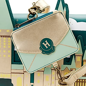 Loungefly Harry Potter Golden Hogwarts Crossbody Bag with Pouch