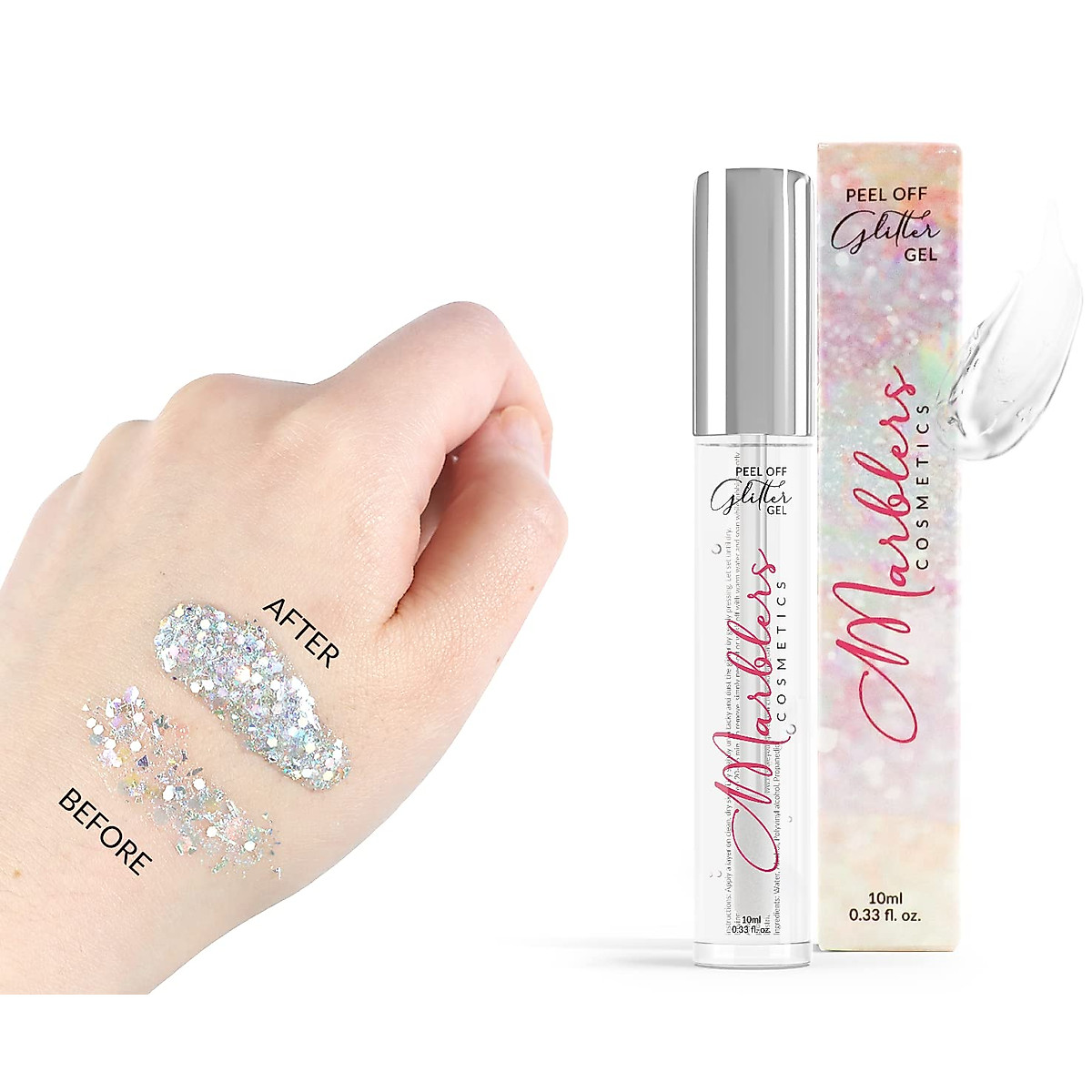 MARBLERS Cosmetic Grade Fine Neon Glitter [Fluorescent Pink] 0.18oz (5g) | Fine | Non-Toxic | Vegan | Cruelty-Free | Eyeshadow, Nail Polish, Nail Art | Festival, Rave & Party Makeup | Body & Face