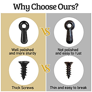 Picture Frame Turn Button Fasteners Set, 100 PCS Picture Frame Backing Clips Photo Frame Hardware Clips with 100 Pieces Screws for Hanging Pictures, Photos, Drawing by PinCute (Black)