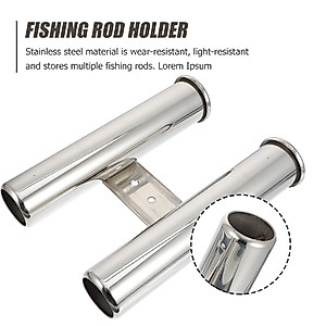 1 Set Double-Tube Fishing Pole Holder Stainless Steel Fishing Rod Stand Fishing Boat Accessory Fishing Rod Stand Fishing Pole Rack Stainless Steel Pole Holder Fishing Boat Accessory Fishing