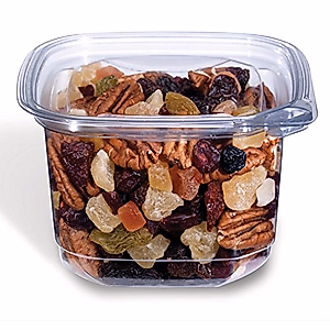 Placon EV1-16, 16 Oz Evolutions Tamper-Resistant Clear Square Deli PET Base with Lid, Take Out Disposable Catering Food Containers with Matching Lids (100)