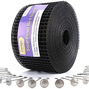 Carligo Solar Panel Bird Guard 6" x 100' with 80 Solar Mesh Screen Fastener Clips, Critter Guard for Solar Panels Pigeon Guard for Bird Proofing Solar Panels, Solar Guard, Solar Pigeon Barrier