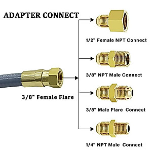 GardenNow 12FT 3/8" ID Natural Gas Hose, Low Pressure LPG Hose with Quick Connect, for Weber, Char-Broil, Pizza Oven, Patio Heater and More NG Appliance Propane to Natural Gas Conversion Kit