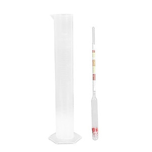 HOLIDYOYO 1 Set American Attenuation Meter Wine Hydrometer Maple Syrup Beer Alcohol Meter Hydrometer Tester Alcoholometer Hydrometer and Test Jar for Measuring Cylinders Plastic
