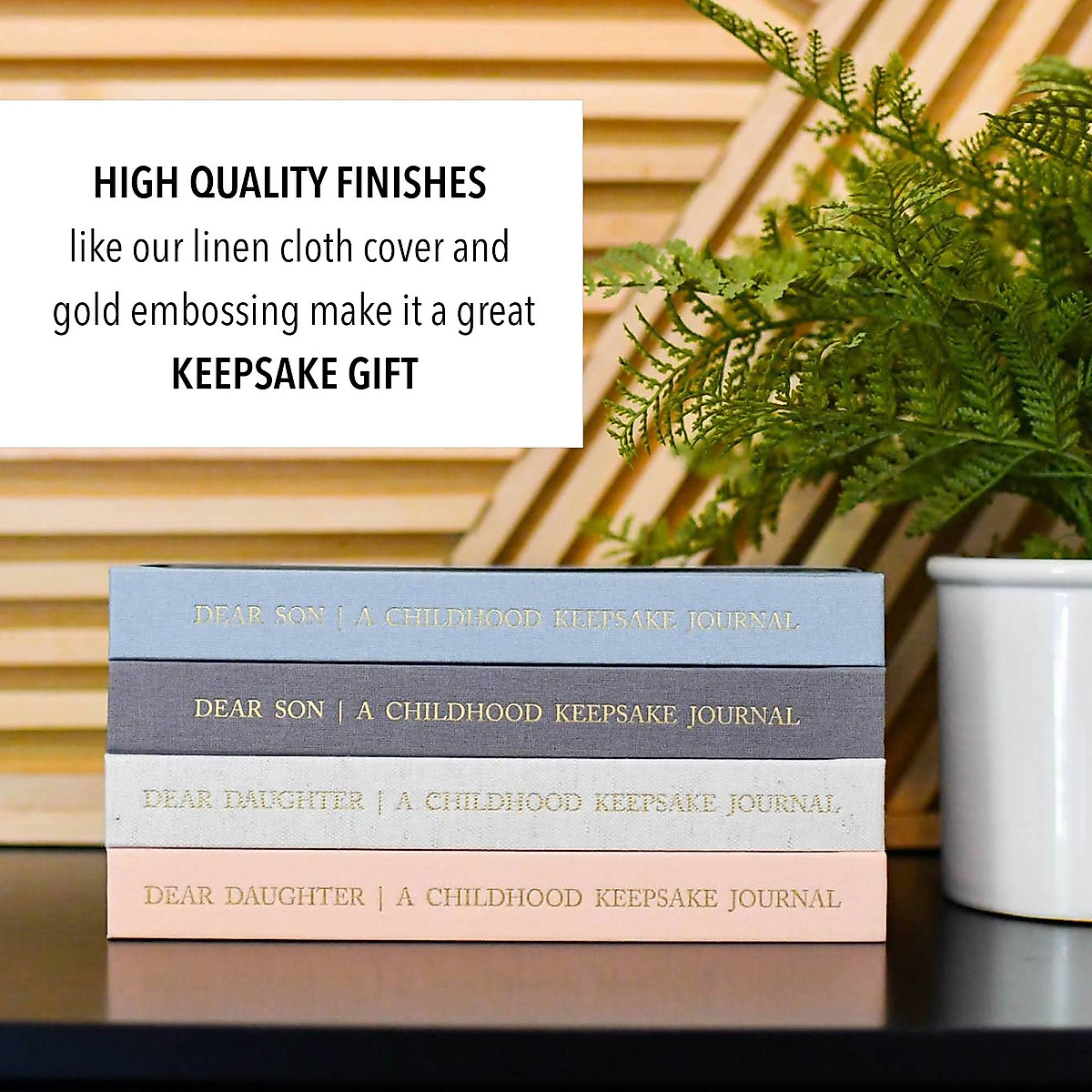 Duncan & Stone Baby Memory Book, Grey, 230 Pages, Prompted Journal for 18 Years