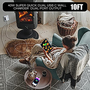 iPhone Charger Fast Charging, 40W Dual USB C Wall Charger [MFi Certified] 2Pack Super Quick Double Port Apple Charger with 10FT Long Lightning Cable for iPhone 14/14 Pro/14 Pro Max/14 Plus/13/12/11/X