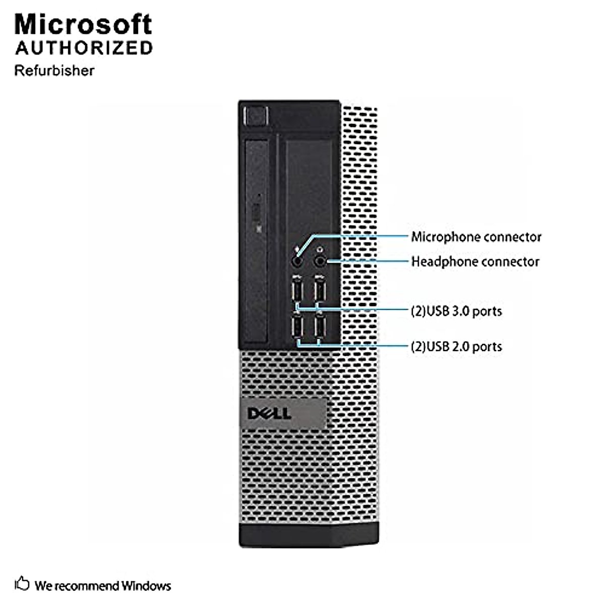Dell Optiplex 9020 SFF Computer Desktop PC, Intel Core i5 Processor, 16 GB Ram, 2 TB Hard Drive, WiFi, Bluetooth 4.0, DVD-RW 1 inch LCD Monitor, Windows 10 Pro (Renewed)