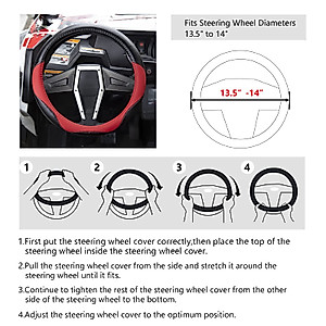 SHEJISI Golf Cart Steering Wheel Cover,13.5" to 14 inch UTV Steering Wheel Cover,Universal Fit for Club Car DS Precedent and Yamaha,13.5" Boat Steering Wheel Cover Non-Slip Comfortable (Fashion)