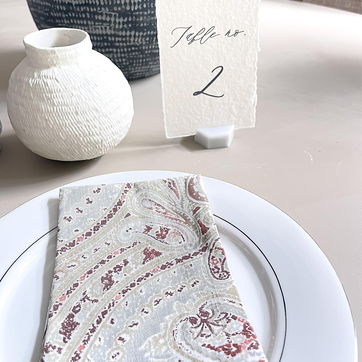 Roselei & Ivory | Marble Place Card Holder (Set of 2) for Card Stock, Perfect for sophisticated table decor, dinner party, weddings, labeling charcuterie boards
