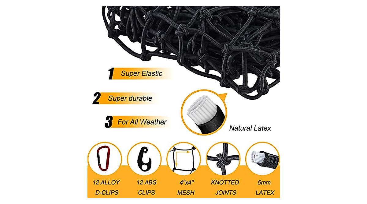 Heavy Duty Cargo Net 4'x6' to 12'x18' for Trucks & SUVs