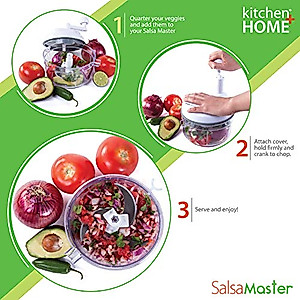 Salsa Master Salsa Maker, Food Chopper, Mixer and Blender - As Seen On TV Manual Food Processor