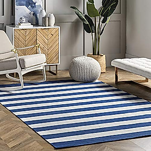 nuLOOM Sea Breeze Flatwoven Regent Stripes Area Rug, 3' x 5', Blue