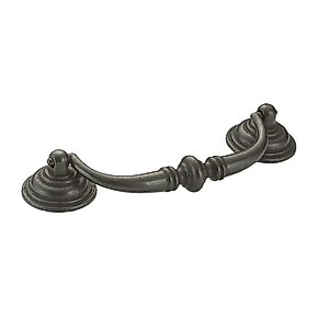 Richelieu Hardware BP30214909 4 1/4-inch (108 mm) Center-to-Center Matte Black Iron Traditional Cabinet and Drawer Pull Handle for Kitchen, Bathroom, and Furniture