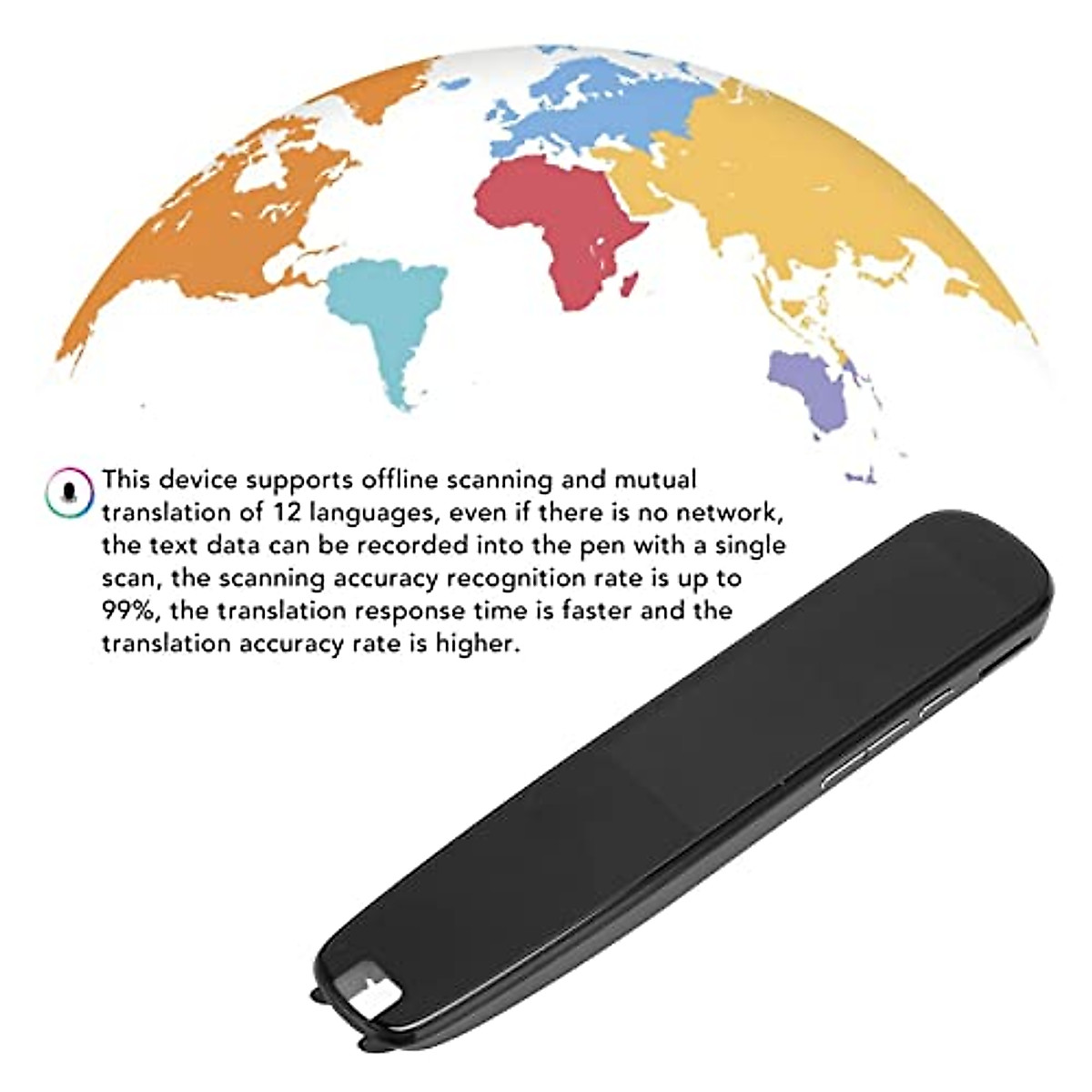 OCR Pen Scanner and Reader, 131 Language Digital Reader Pen Voice Language Translator Device with 2.99in Touch Screen, Wi Fi Real Time Book Reader Scanning Pen for Business Travel
