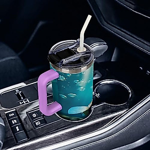 Cute Puffer Fish 40 Oz Car Cup Stainless Steel Travel Mug Leak-Proof Insulated Tumbler with Handle Violet-style