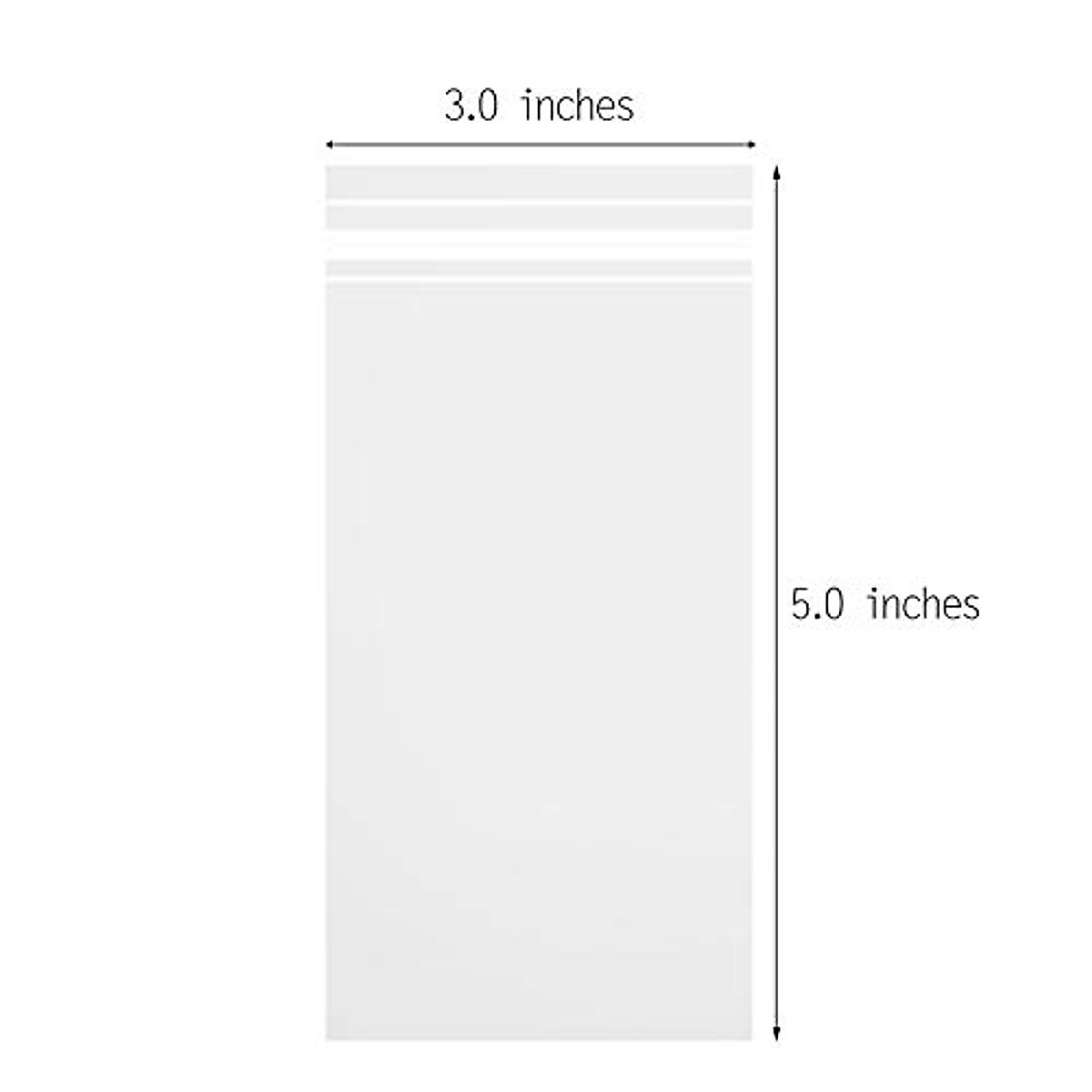 Sannigora 200pcs 3x5 Small Clear Resealable Adhesive Cello/Cellophane Treat Bags - Self Sealing OPP Plastic Bag Great for Bakery Candy Cookies Birthday Party Favors and More