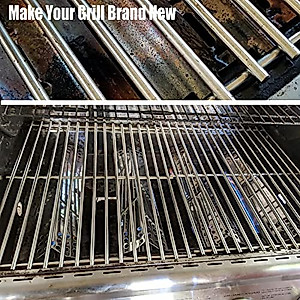 Hisencn Cooking Grates for Grill Master 720-0697, Nexgrill 720-0697E, Huntington Rebel Grill, Sunbeam 720-0697, Uniflame GBC091W, 17 3/16 inch Stainless Steel Solid Rod Cooking Grids, 2 PCS