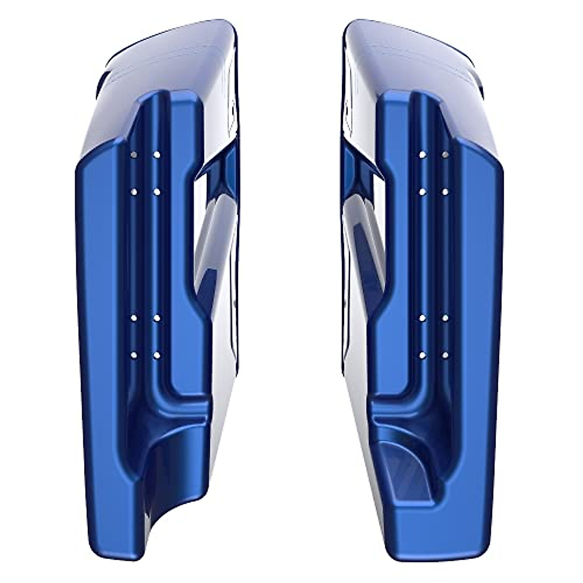 Advanblack 2 Into 1 4.5" Extended Stretched Saddlebags w/Security Knobs with Pin Stripes Fits for H-D Touring 2014-2022 Road King Electra Road Street Glide Ultra Classic