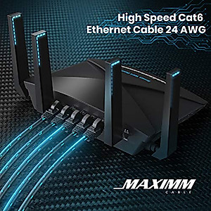 Maximm Cat 6 Ethernet Cable 250 Ft,Cat6 Cable, LAN Cable, Internet Cable, Patch Cable and Network Cable - UTP (Purple) 250 Feet ethernet Cord