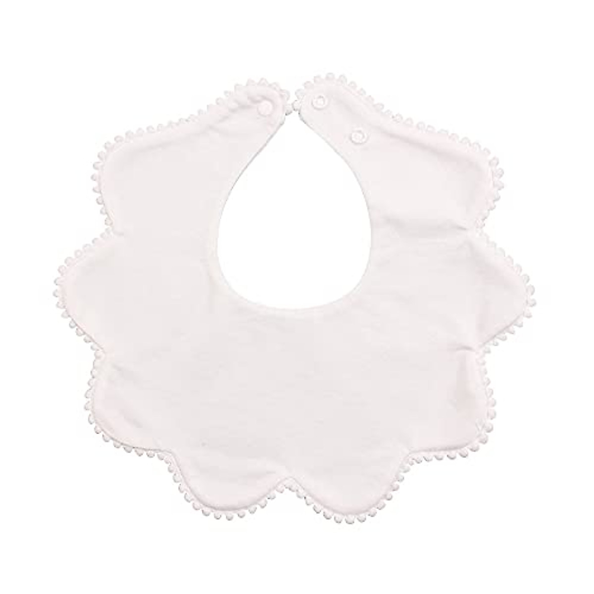 3 PCS White Flower Baby Bibs Infant Burp Clothes For Baby Girls Saliva Towel Cotton Infant Toddler Girls Bibs (3PCS-WHITE)