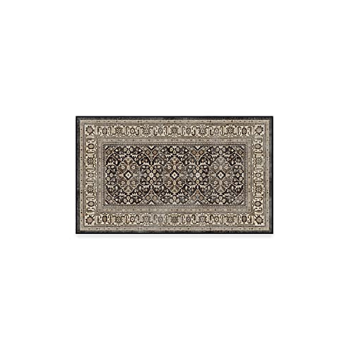 RUGGABLE Alessia Washable Rug - Perfect Vintage Area Rug for Living Room Bedroom Kitchen - Pet & Child Friendly - Stain & Water Resistant - Dark Wood 3'x5' (Standard Pad)
