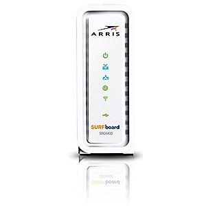 ARRIS SURFboard SBG6400 8x4 DOCSIS 3.0 Cable Modem / N300 Wi-Fi Router-Retail Packaging-White