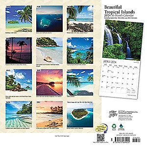 Beautiful Tropical Islands | 2024 12 x 24 Inch Monthly Square Wall Calendar | Sticker Sheet | StarGifts | Scenic Travel Photography