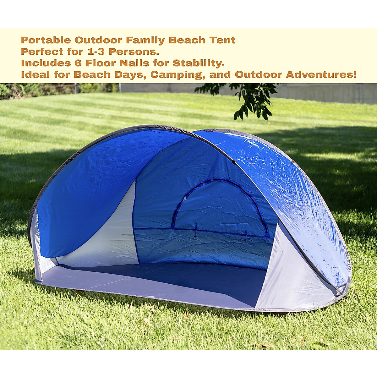 Pop Up Beach Tent Sun Shade Portable Outdoors Family Baby Shade Tentwith Carrying Bag (Shelter Measures: 86" L x 47" W x 39" H)