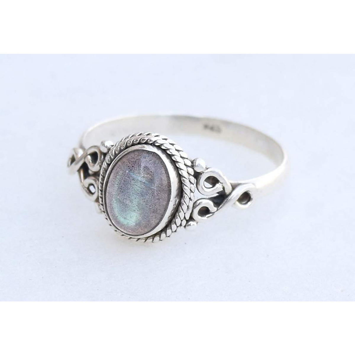 Labradorite Stone Ring 925 Sterling Silver Statement Ring For Women Handmade Rings Gemstone Christmas Promise Ring Size US 9 Gift For Her