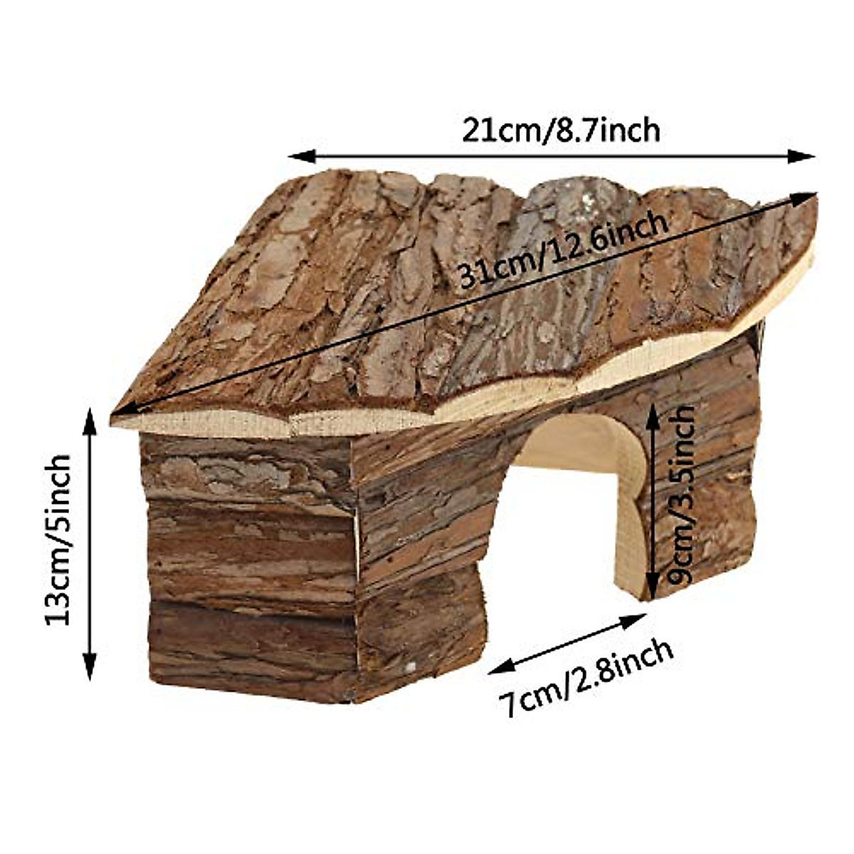 SING F LTD Beautiful and Cute Nest Playground House for Hamsters Hedgehog Wooden House Circular Sector Corner Cage 31x21x13cm
