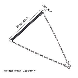 Purse Chain Strap, Slim Black Leather Wrist Strap Replacement for Handbag Shoulder Cross Body Bag - 47 Inch