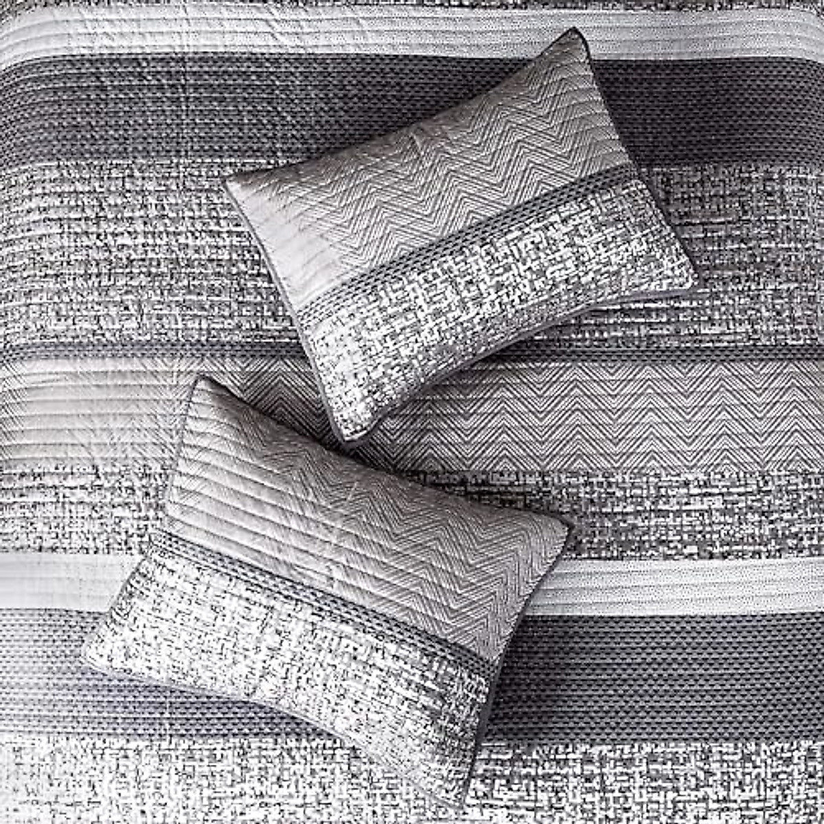 Madison Park Quilted Cal King Coverlet Set in Grey/Taupe Finish MP13-3400