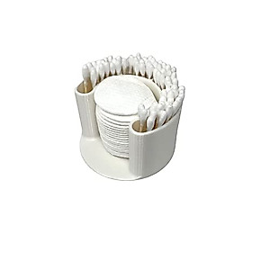 Cotton Swab Bathroom Organizer - Perfect for Qtips and Exfoliating or Cotton Pads - Convenient Access to Qtips, Cotton Swabs, and Exfoliating Pads in Your Bathroom - Clean White Finish