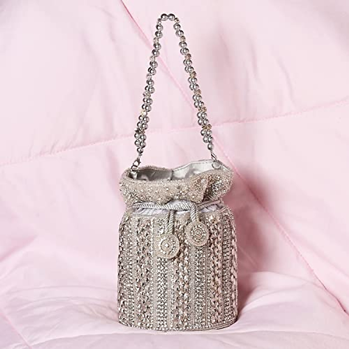 Aheli Potli Bags for Women Evening Bag Clutch Ethnic Bride Purse with Drawstring (P72S)