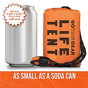 Go Time Gear Life Tent Emergency Survival Shelter – 2 Person Emergency Tent – Use As Camping Tent, Survival Tent, Emergency Shelter, Tube Tent, Survival Tarp - includes Survival Whistle & Paracord
