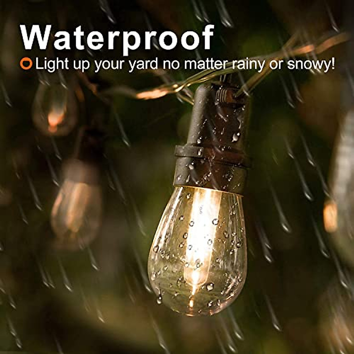 51FT Solar String Lights Outdoor Waterproof, 17PCS Edison Patio Lights Solar Powered Outdoor String Lights with Shatterproof for Patio, Backyard, Party, Garden (Warm White)