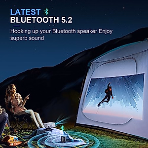 Native 1080P Projector with 5G WiFi and Bluetooth 5.2, EAZVUE Mini Projector 400 ANSI Lumen, Portable Projector Compatible with TV Stick/Phone/PC/DVD/HDMI/AV/USB/SD, Outdoor Movie Projector