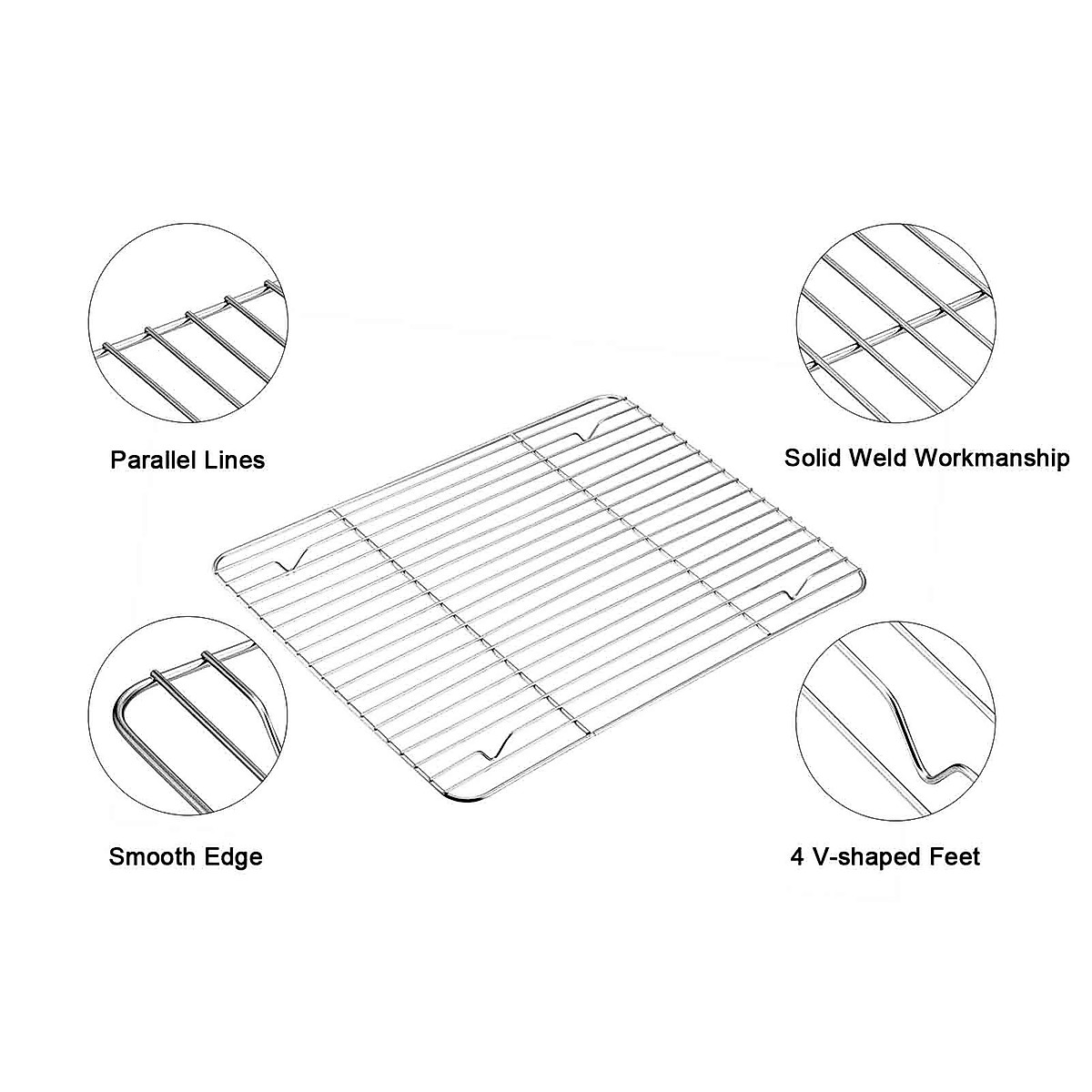 TeamFar Baking Sheet with Rack Set of 8, Cookie Sheet Baking Pans Stainless Steel Bakeware with Cooling Rack Set, Non Toxic & Healthy, Mirror Finish & Rust Free, Easy Clean & Dishwasher Safe
