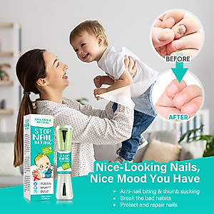 Nail Biting Treatment for Kids,100% Natural Kid Safe Bitter Taste Deterrent,No Bite Nail Polish for Stop Thumb Sucking