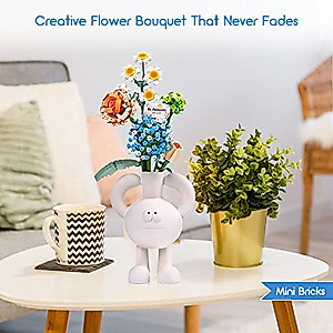 PinkBee Flower Bouquet 2021, Mini Rose Building Block Sets Valentines Mothers Day Love Romantic Gifts Creative Home Decor Toys Kits for Her Girlfriends Couples Wife Women Adults Kids 8+ 8-12 (680 PCS)