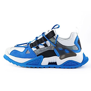 Mazino Zenon Fashion Sneakers for Men - Men's Athleisure Casual Shoes - Blue/White/Black, Size 8.5