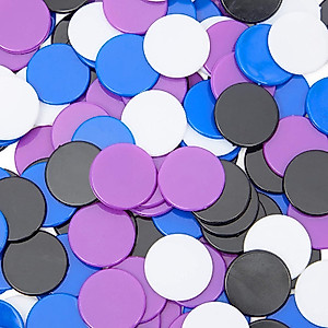 Plastic Counting Chips for Math, Bingo, Poker (4 Colors, 1 In, 240 Pieces)