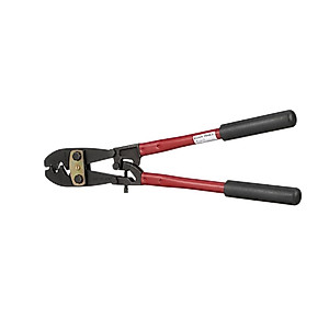 Klein Tools 2006 Large Crimping Tool with Compound Action for 6 - 4/0 AWG Lugs and Terminals, Made in USA, Adjustable Crimp Depth, High-Leverage Design