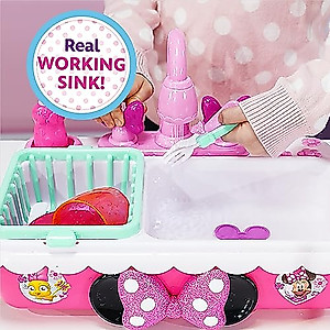 Minnie's Happy Helpers Magic Sink Set, Pretend Play Working Sink, Officially Licensed Kids Toys for Ages 3 Up by Just Play